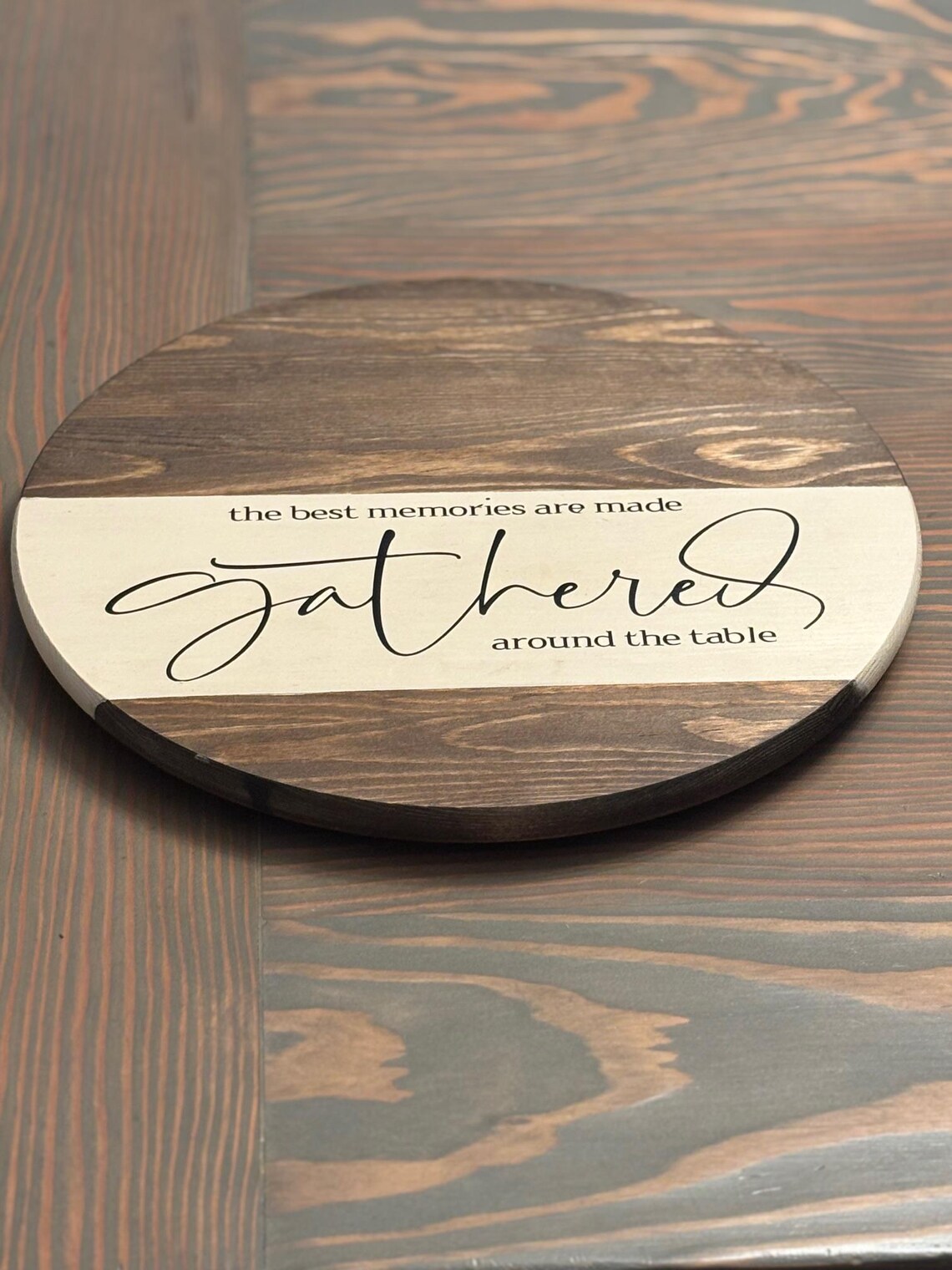 Wood Lazy Susan | Rustic Farmhouse Serving Tray | Family Dining Room ...