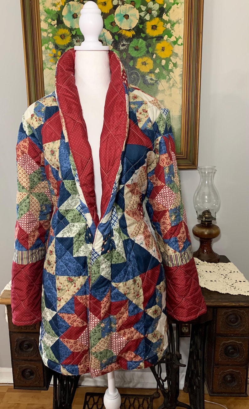 Handmade Quilted Floral Print Jacket - Etsy