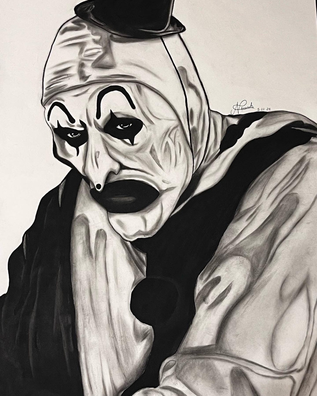 Killer Mime Drawing, Terrifier Inspired - Etsy