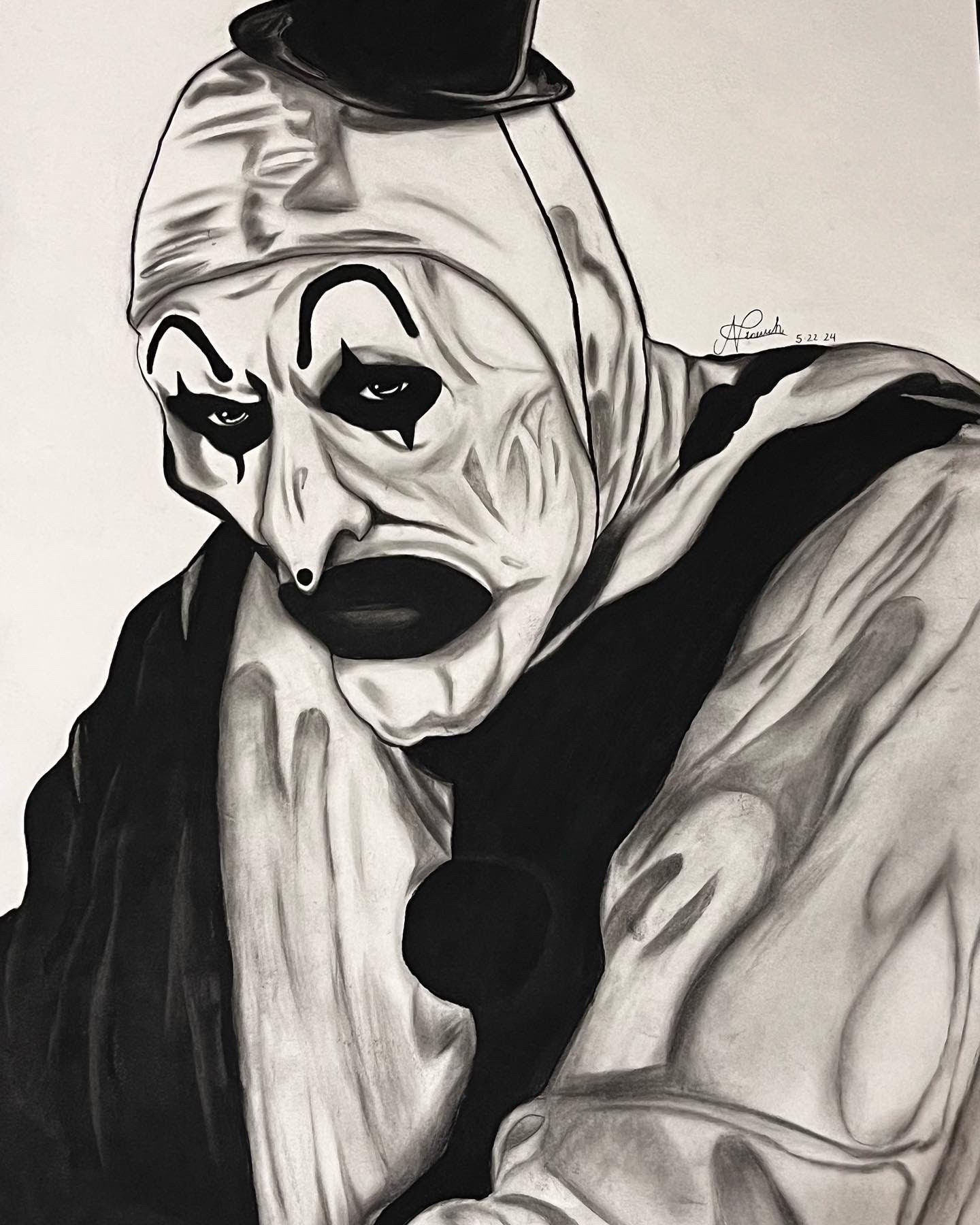 Killer Mime Drawing, Terrifier Inspired - Etsy