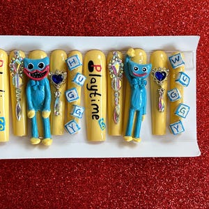 Huggy Wuggy Press-on Nails | Poppy Playtime Inspired | Gamer Nails - Etsy