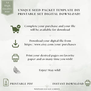 Unique Seed Template DIY Printable PDF| 4 Hand Drawn Designs Printable ...