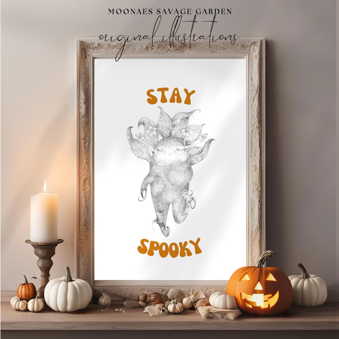 Vintage Halloween Ghost Art Printable: Hand-drawn Deadly Nightshade ...