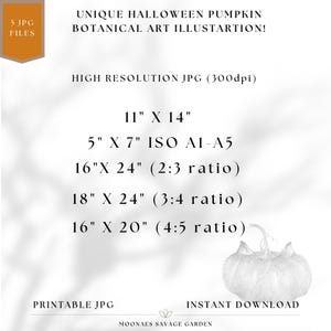 Halloween Pumpkin Original Printable Art | Vintage Style Hand-drawn ...