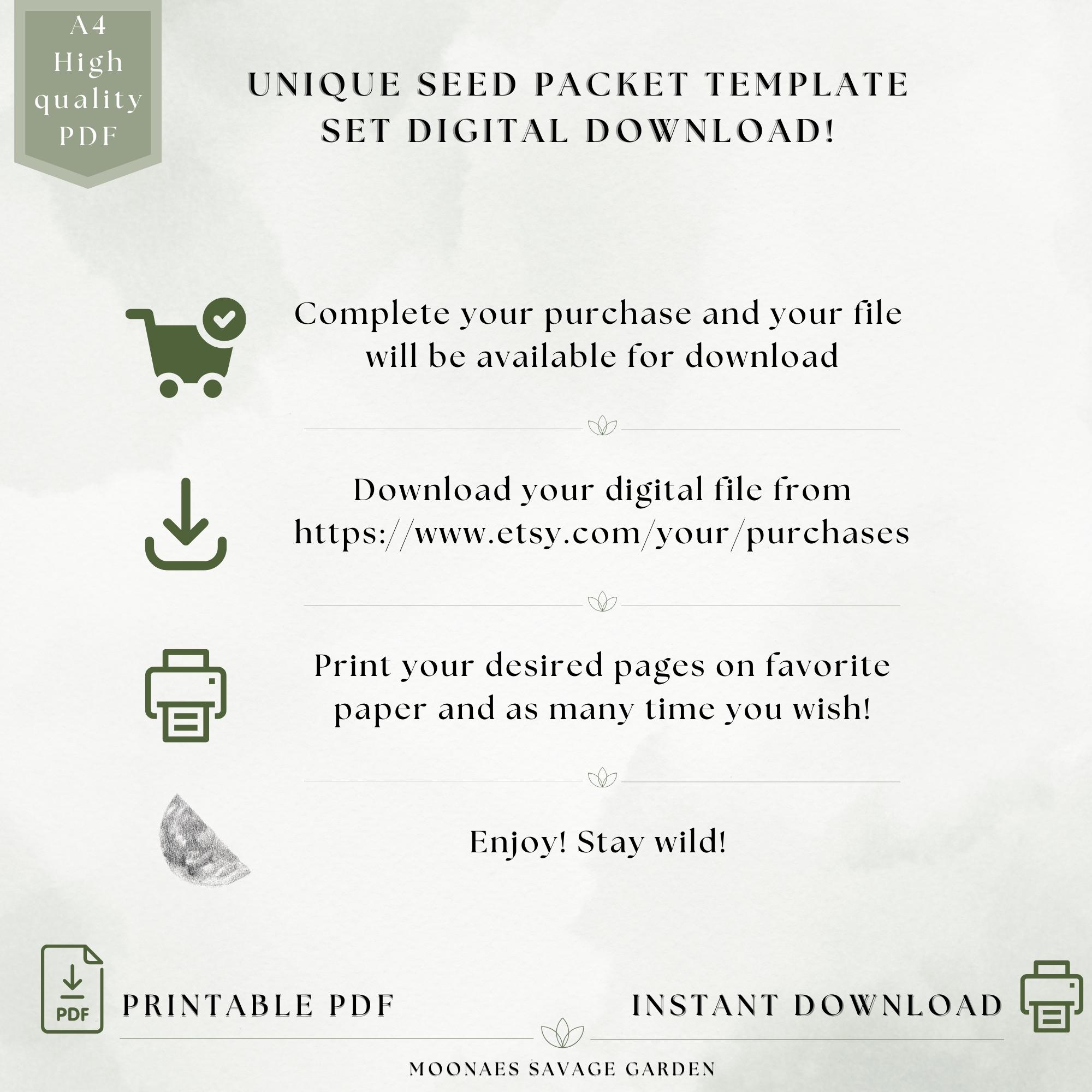 Hand Drawn Seed Packet Template: DIY Seed Saving Envelopes (PDF) - Etsy