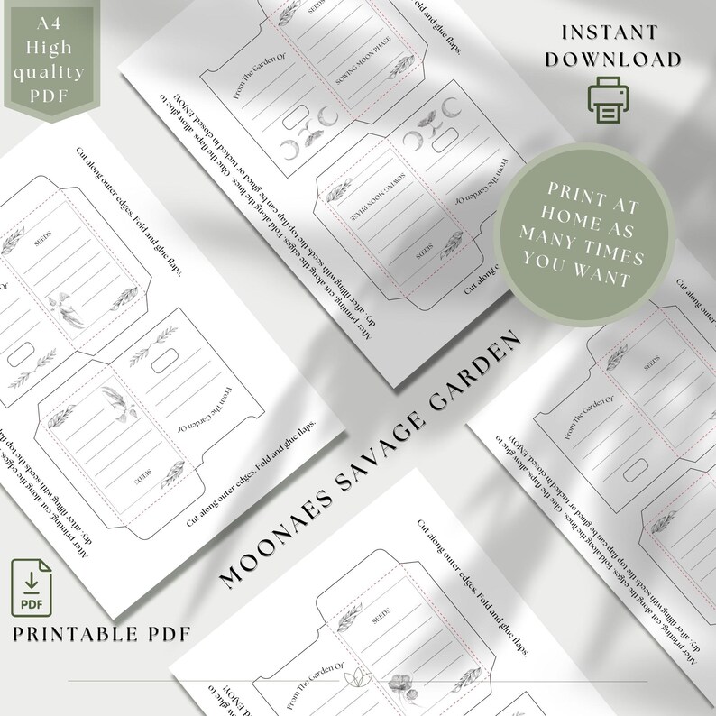 Unique Seed Template DIY Printable PDF| 4 Hand Drawn Designs Printable ...