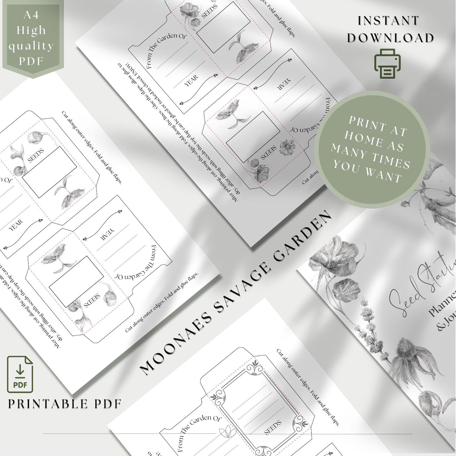 Hand Drawn Seed Packet Template: DIY Seed Saving Envelopes (PDF) - Etsy