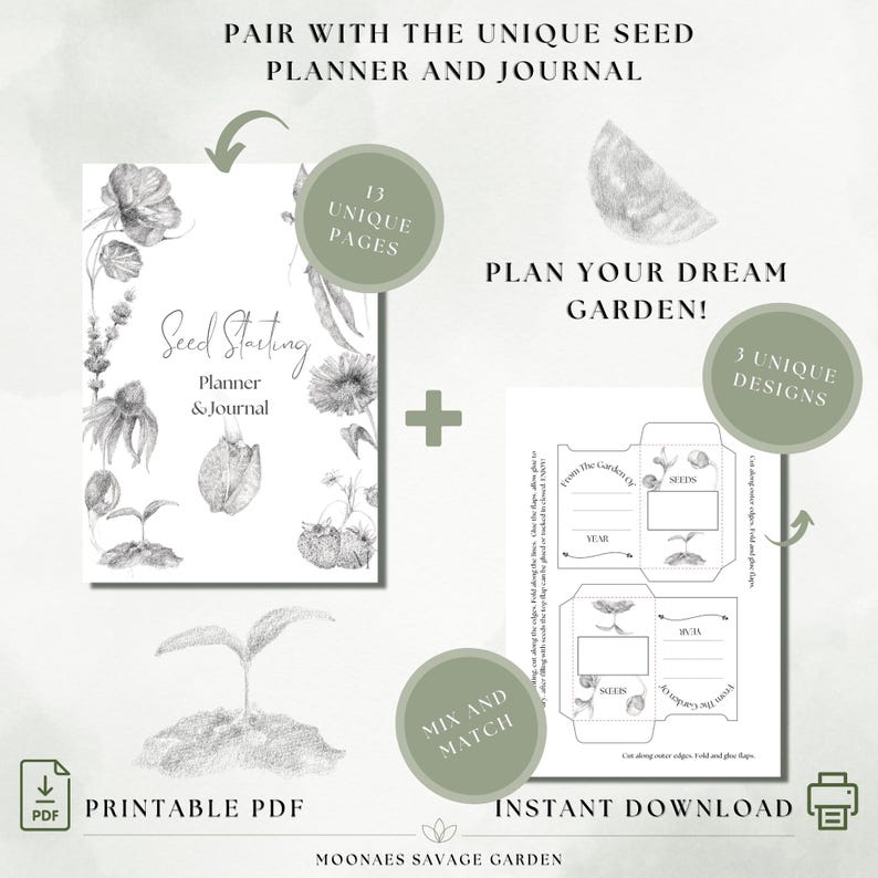 Hand Drawn Seed Packet Template: DIY Seed Saving Envelopes (PDF) - Etsy