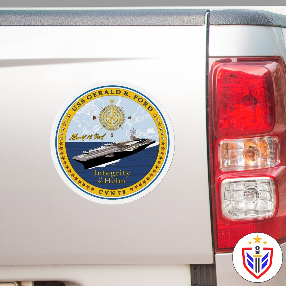 USS Gerald R. Ford (CVN-78) Emblem Crest Logo Die-cut Magnet (great for ...