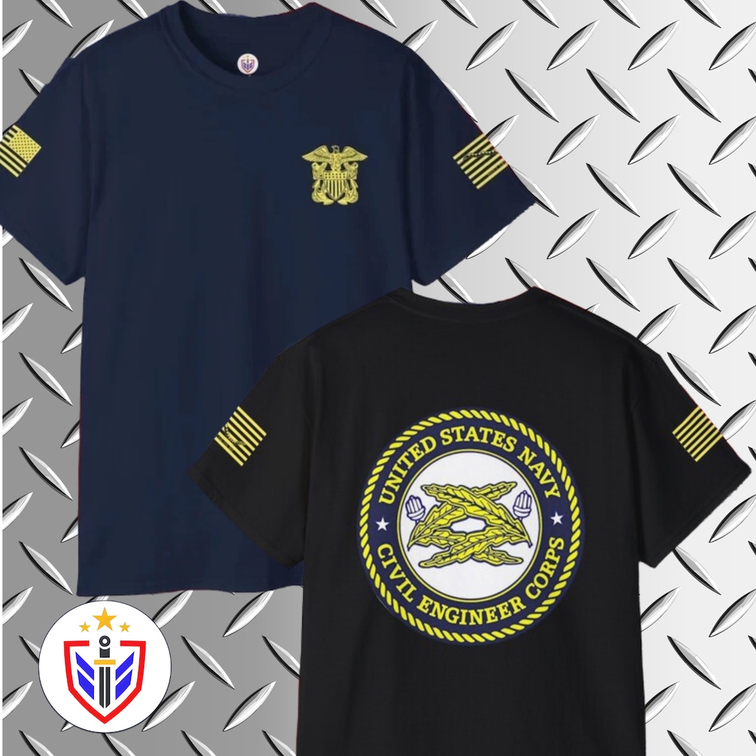US Navy Civil Engineer Corp (back) With Naval Officer Crest (front) and ...