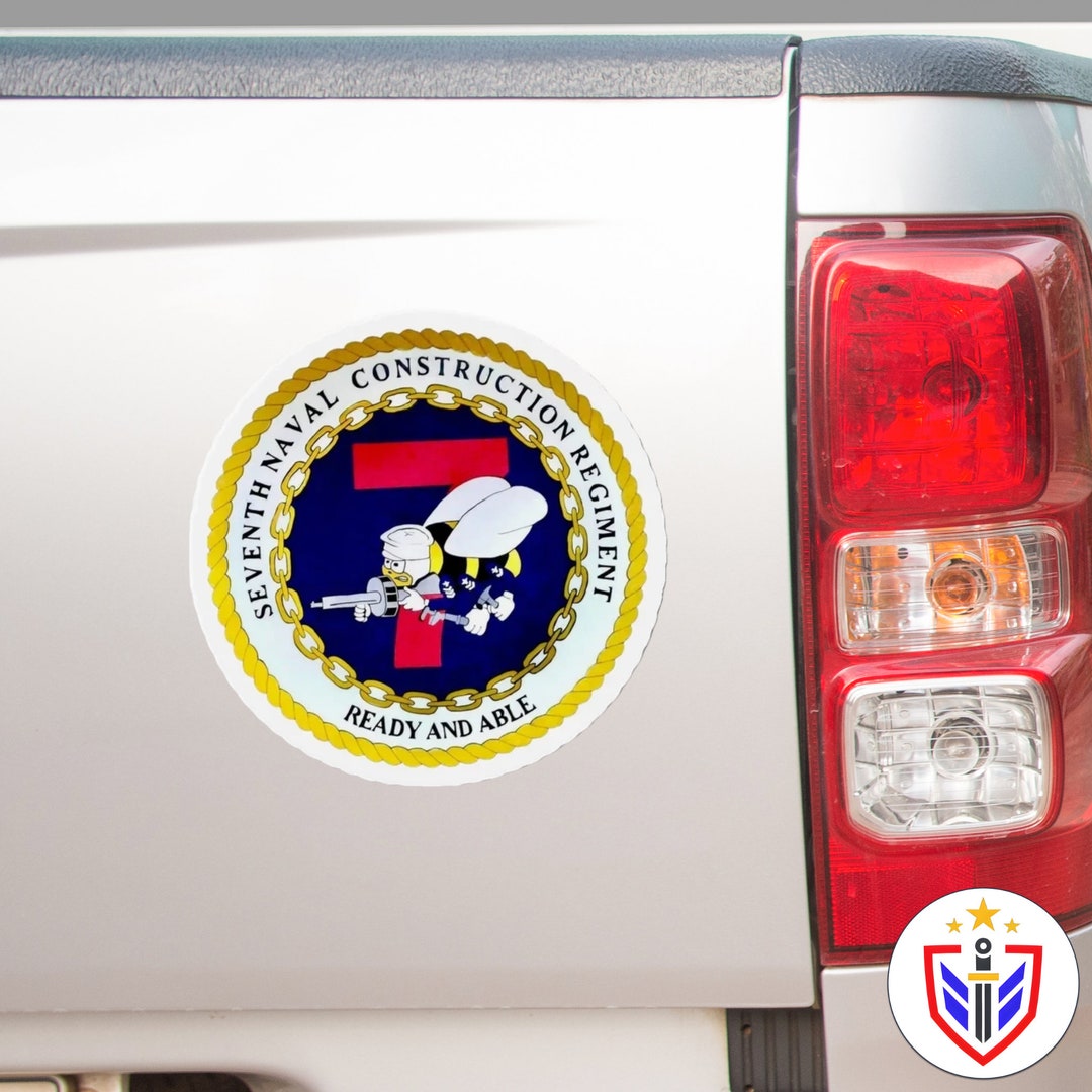 Seventh Naval Construction Regiment (NCR-7) Die-cut Magnet (great for ...