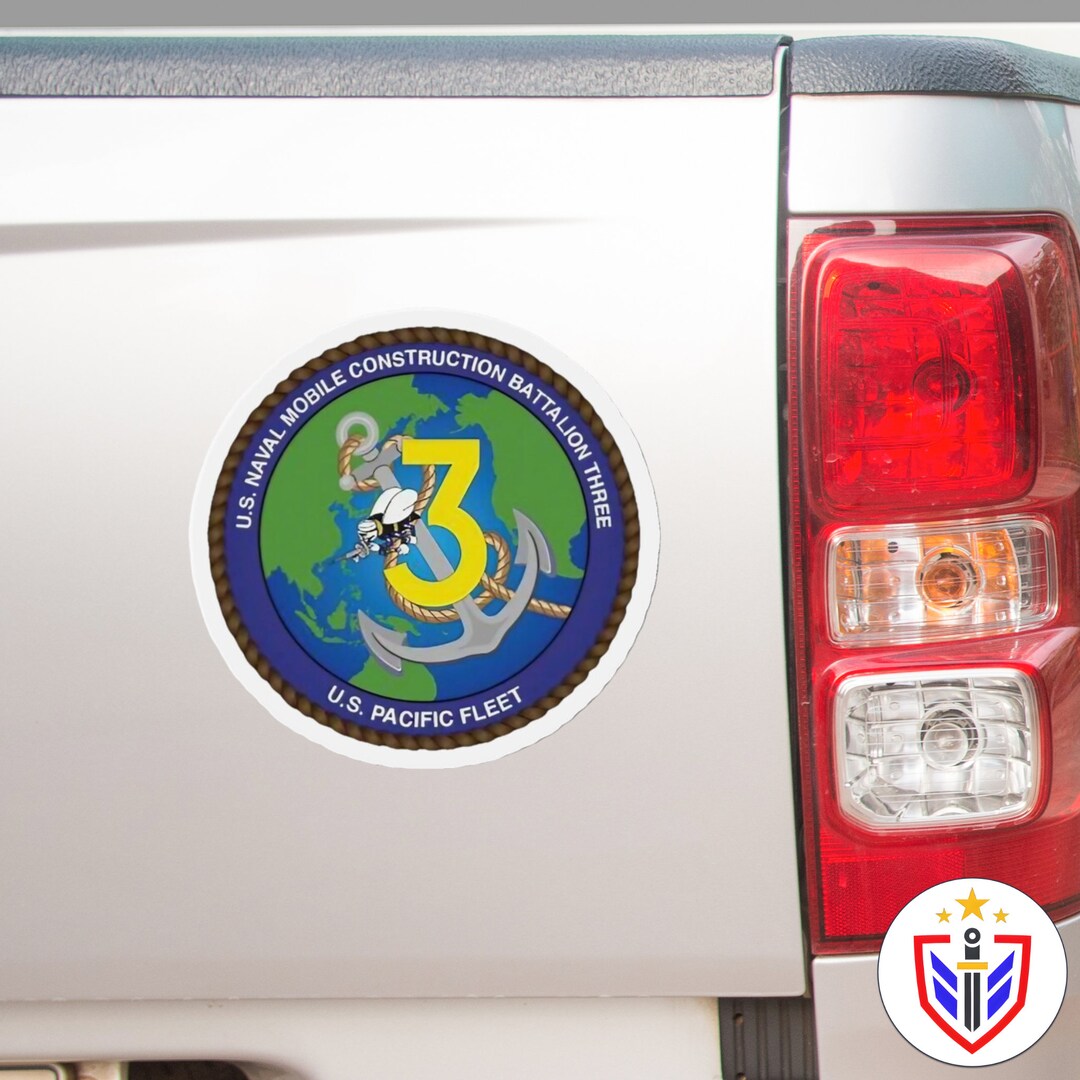 Naval Mobile Construction Battalion Three (NMCB - 3) Die-cut Magnet ...