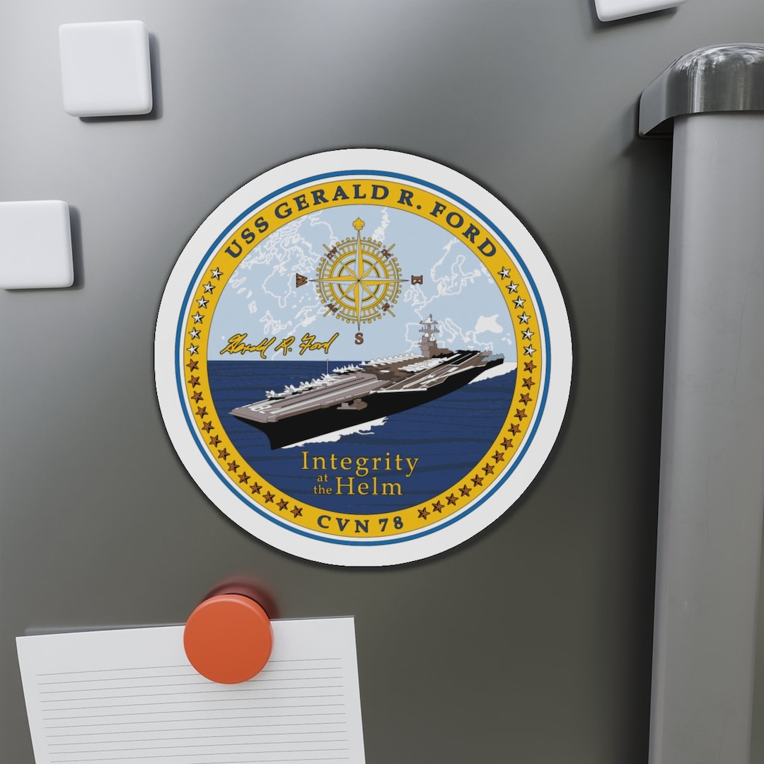 USS Gerald R. Ford CVN-78 Emblem Crest Logo Die-cut Magnet great for ...