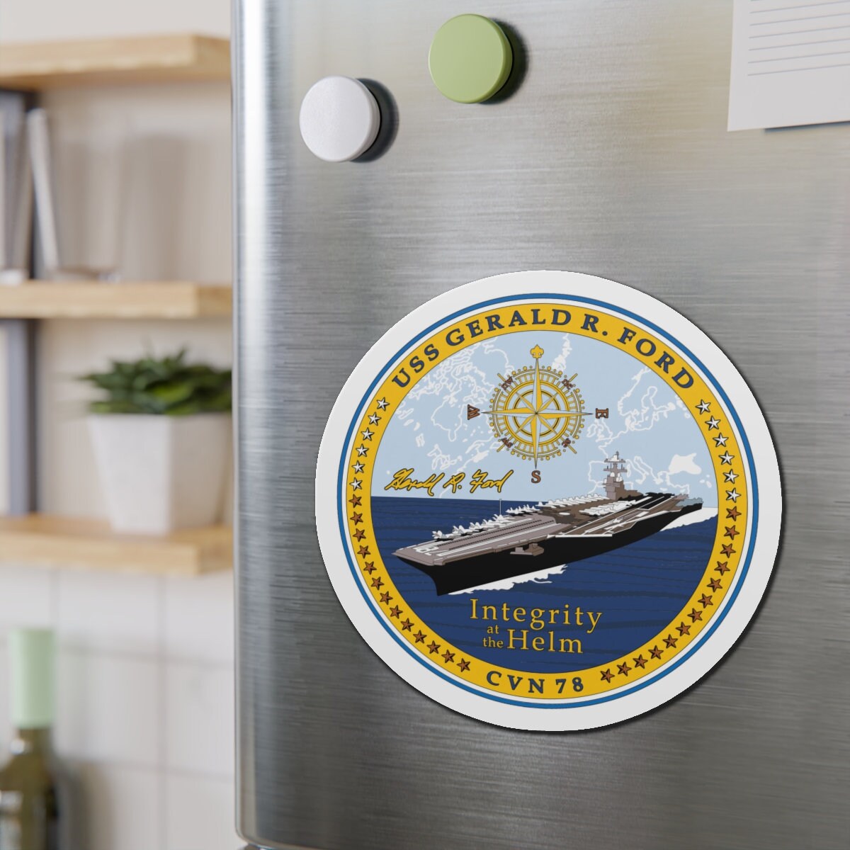 USS Gerald R. Ford CVN-78 Emblem Crest Logo Die-cut Magnet great for ...