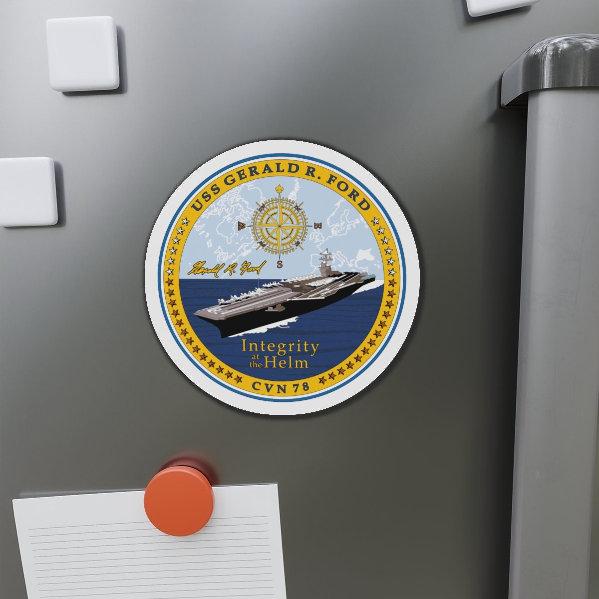 USS Gerald R. Ford (CVN-78) Emblem Crest Logo Die-cut Magnet (great for ...