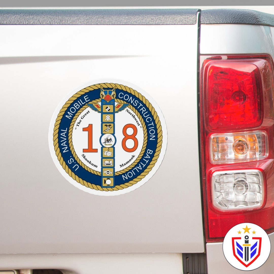 Naval Mobile Construction Battalion Fourteen (NMCB - 18) Die-cut Magnet ...