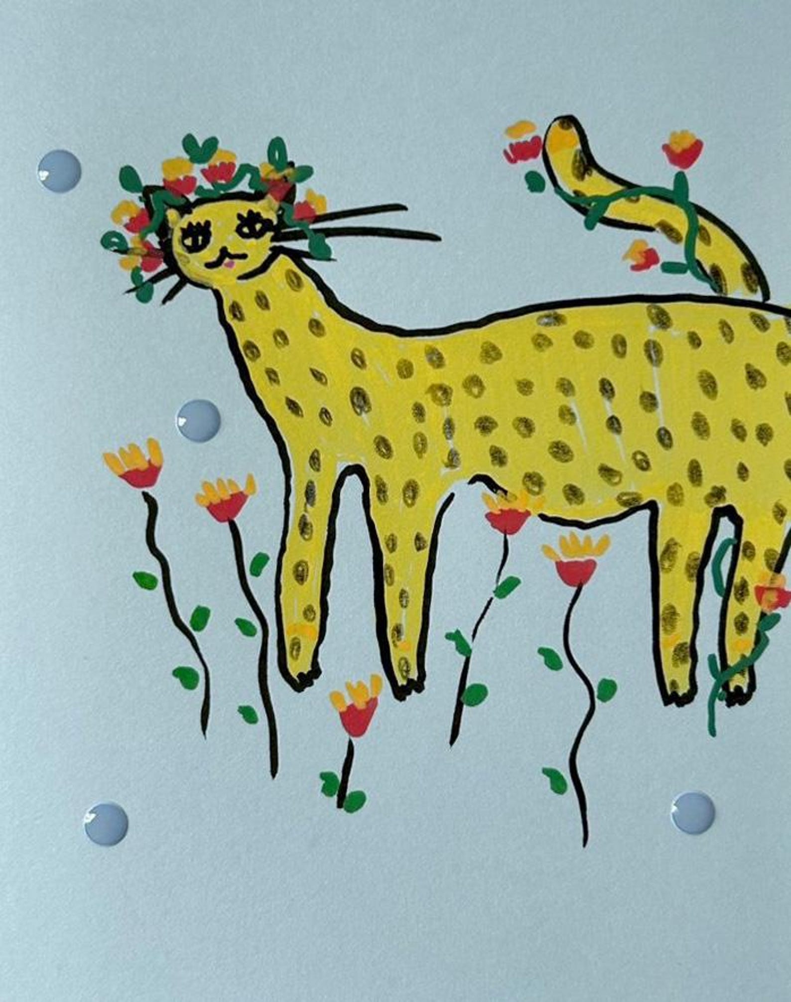 Hand-drawn Lucky Cat Greeting Card With Gem Beads - Etsy