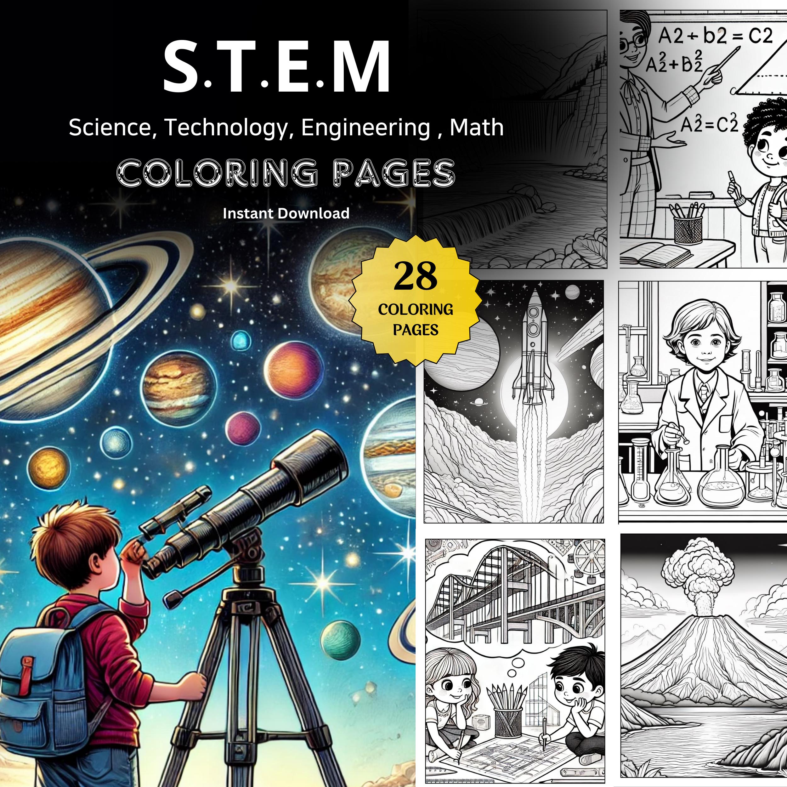 STEM Coloring Pages Science, Technology, Engineering, and Math Coloring ...