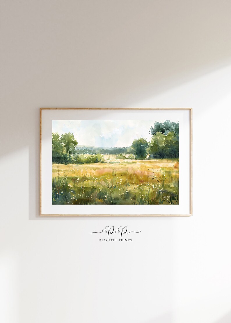 Spring Landscape Painting, Nature Print, Scenery Printable Art, Country ...