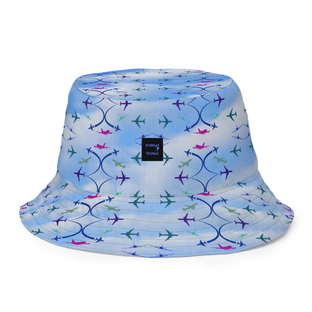 Airplanes Bucket Hat, Aviation Gift for Pilots Flight Attendants ...