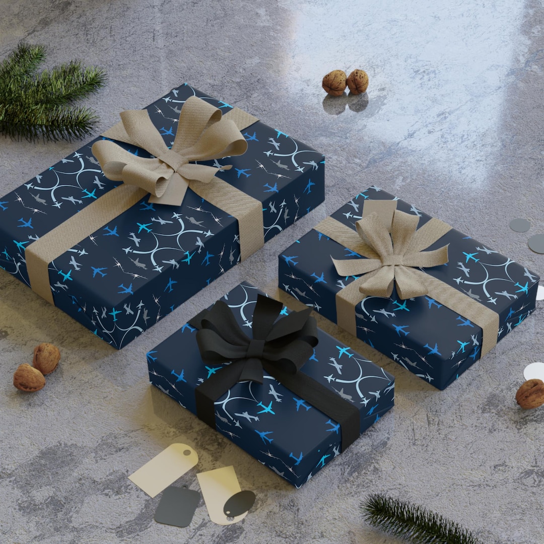 Wrapping Paper Airplane Pattern Gift Wrap, Aviation Theme - Etsy