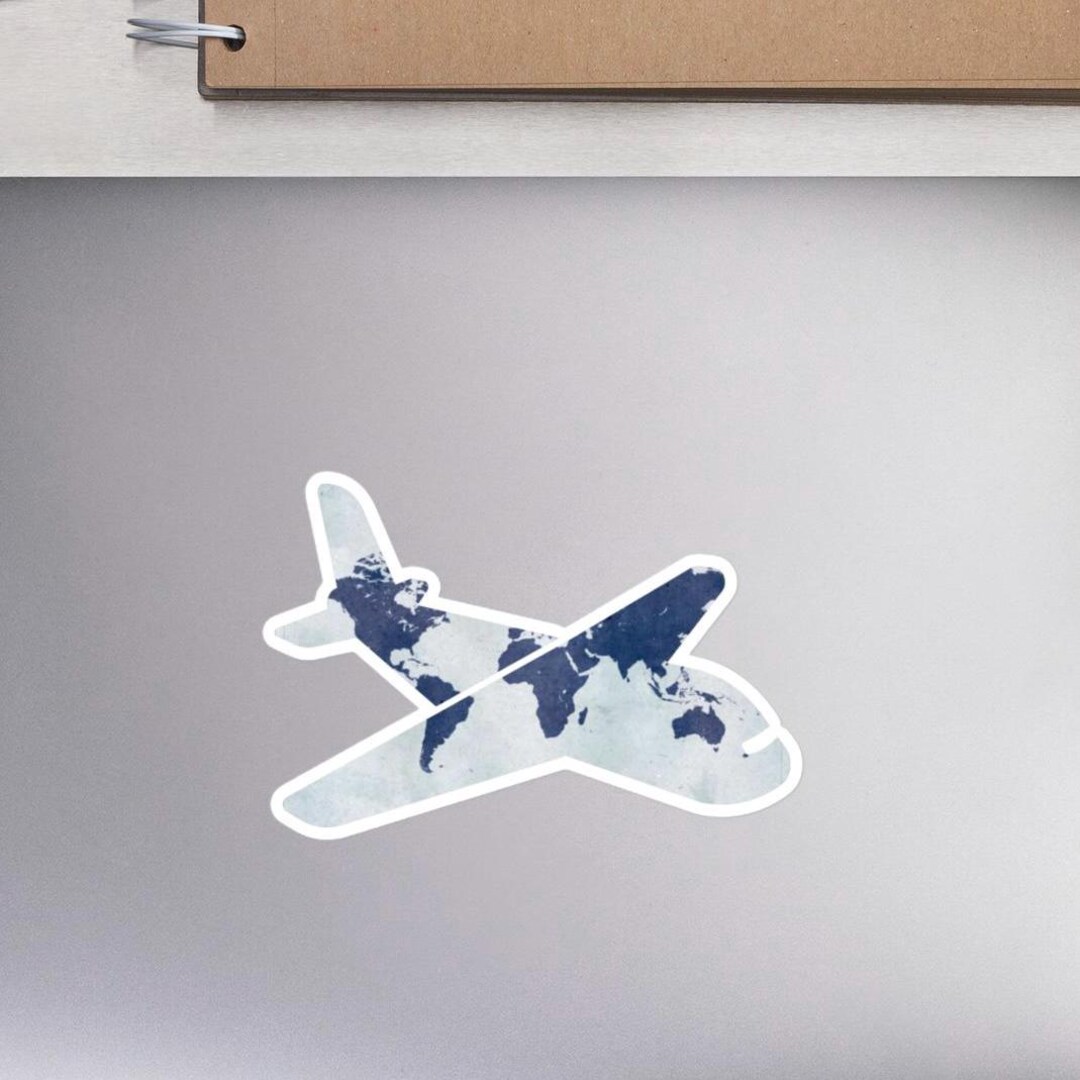 Sticker Airplane World Map - Etsy