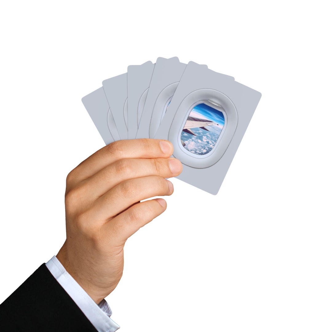 Airplane Window Card Deck With Wing and Clouds View, Playing Cards ...