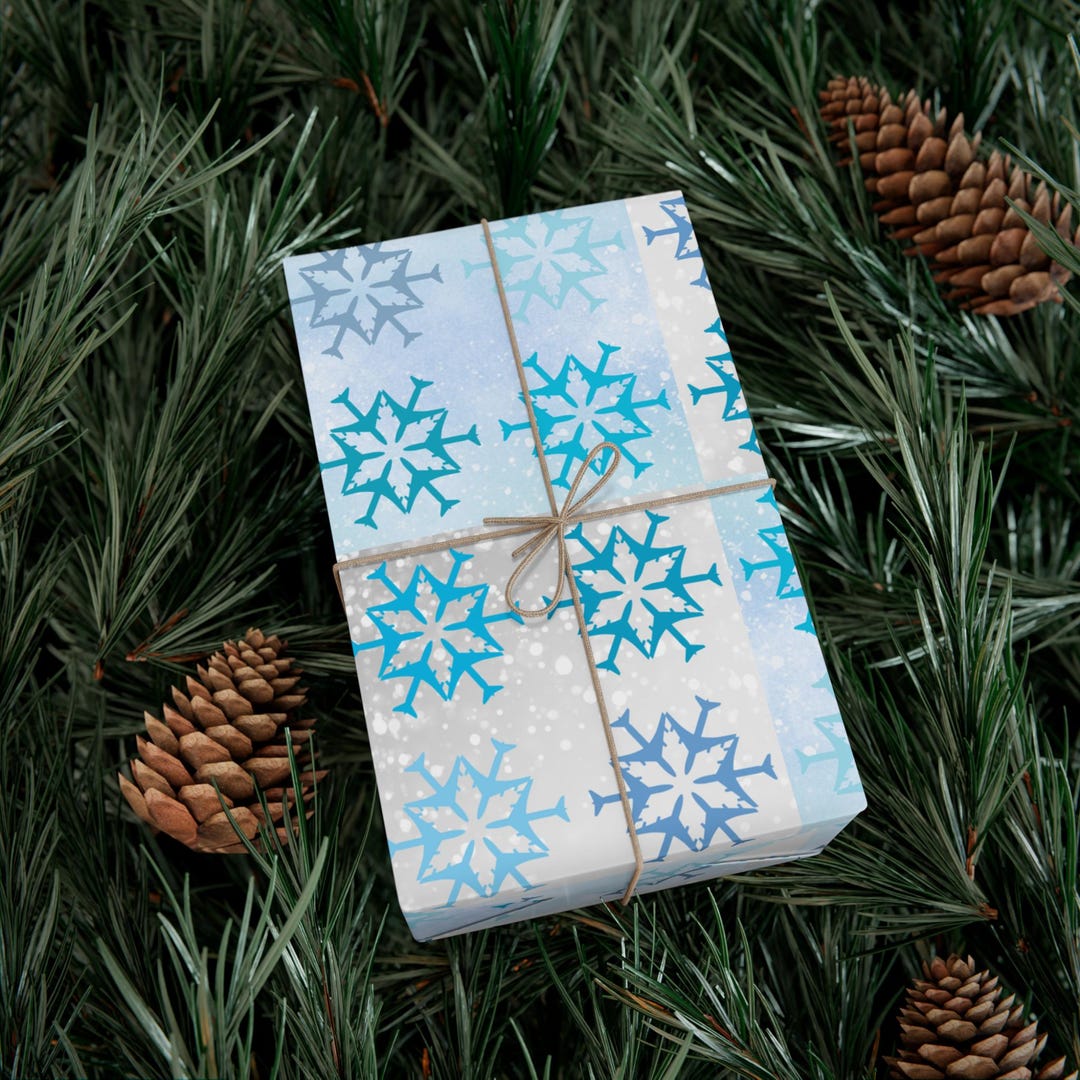 Airplane Snowflakes Gift Wrap, Aviation Christmas, Pilot Flight ...