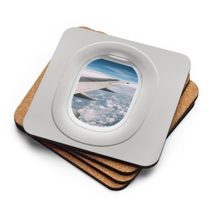 Airplane Window Wing Coaster With Cork Backing Flight Attendant Pilot ...