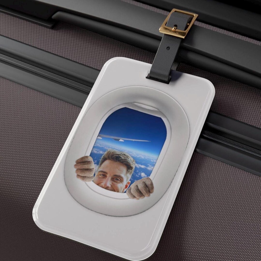 Custom Face Airplane Window Luggage Tag: Personalized Travel Accessory ...
