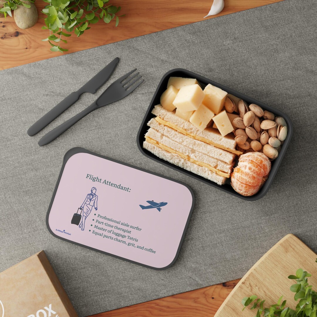 Bento Box, Fun Flight Attendant Airplane Meal Prep Gift, Eco-friendly ...