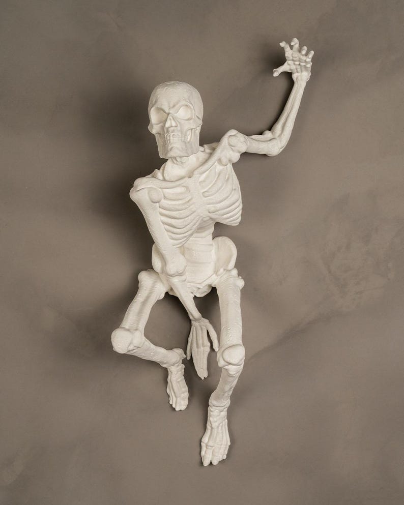 Creepy Skeleton Wall Decoration – Horror Halloween Skull Decoration for ...