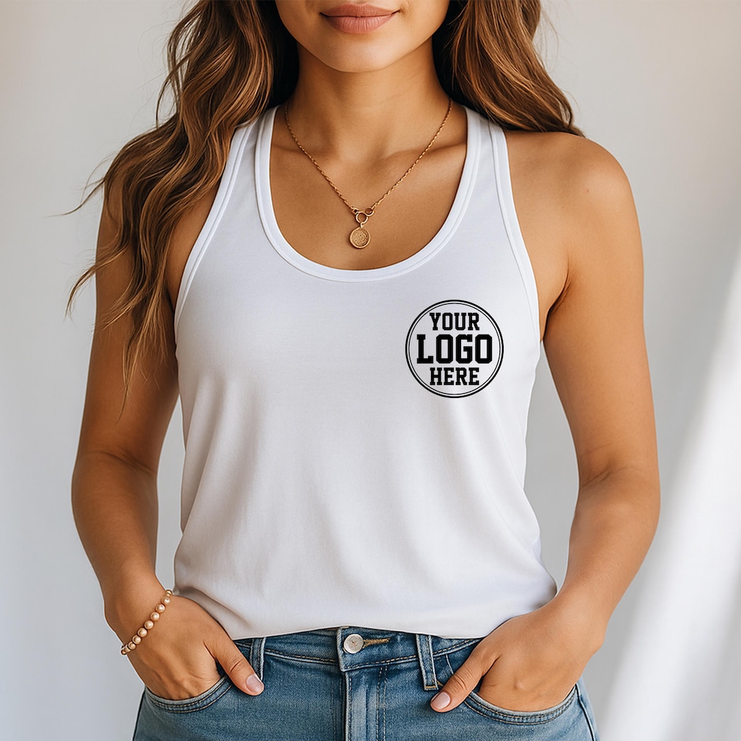 Custom Your Logo Here Tank Top, Personalized Company Logo Outfit ...