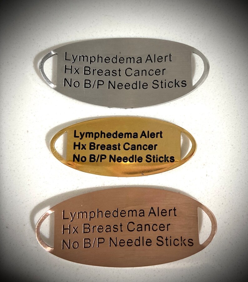 Breast Cancer Lymphedema Medical Alert Bracelet - Etsy