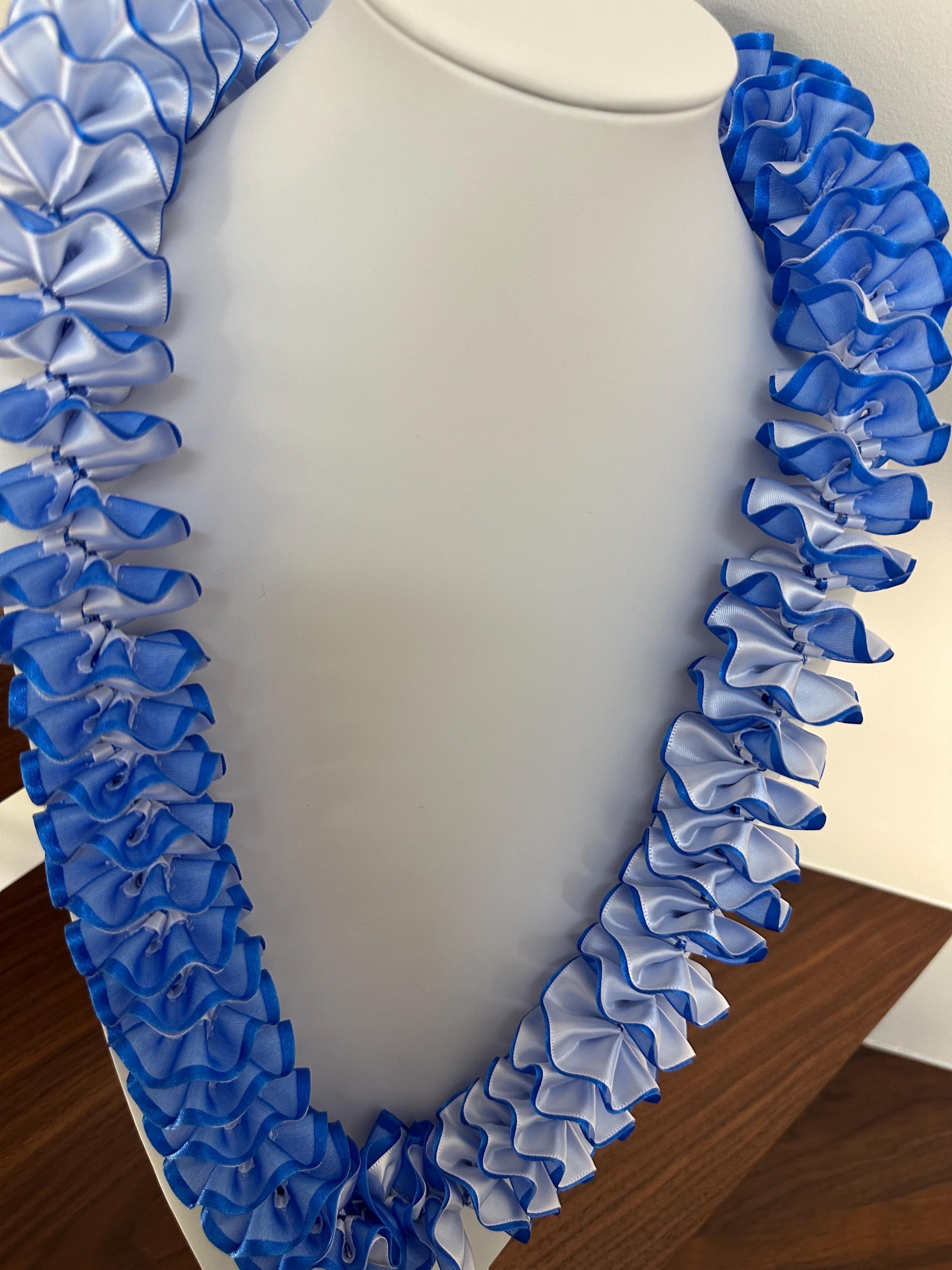 2 Color Graduation Lei White/sheer Blue - Etsy