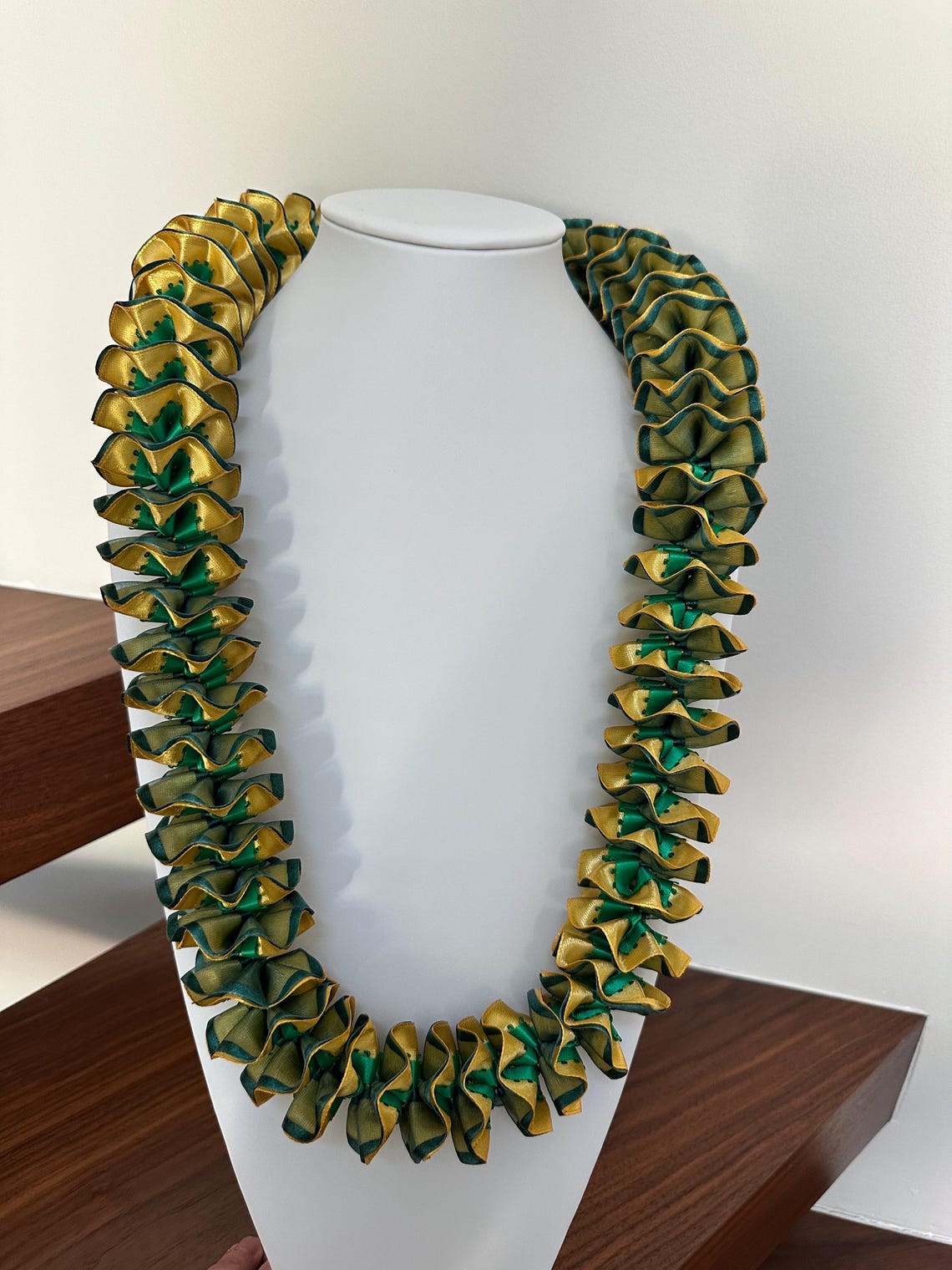 2 Color Graduation Lei Yellow/sheer Green - Etsy