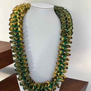 2 Color Graduation Lei Yellow/sheer Green - Etsy