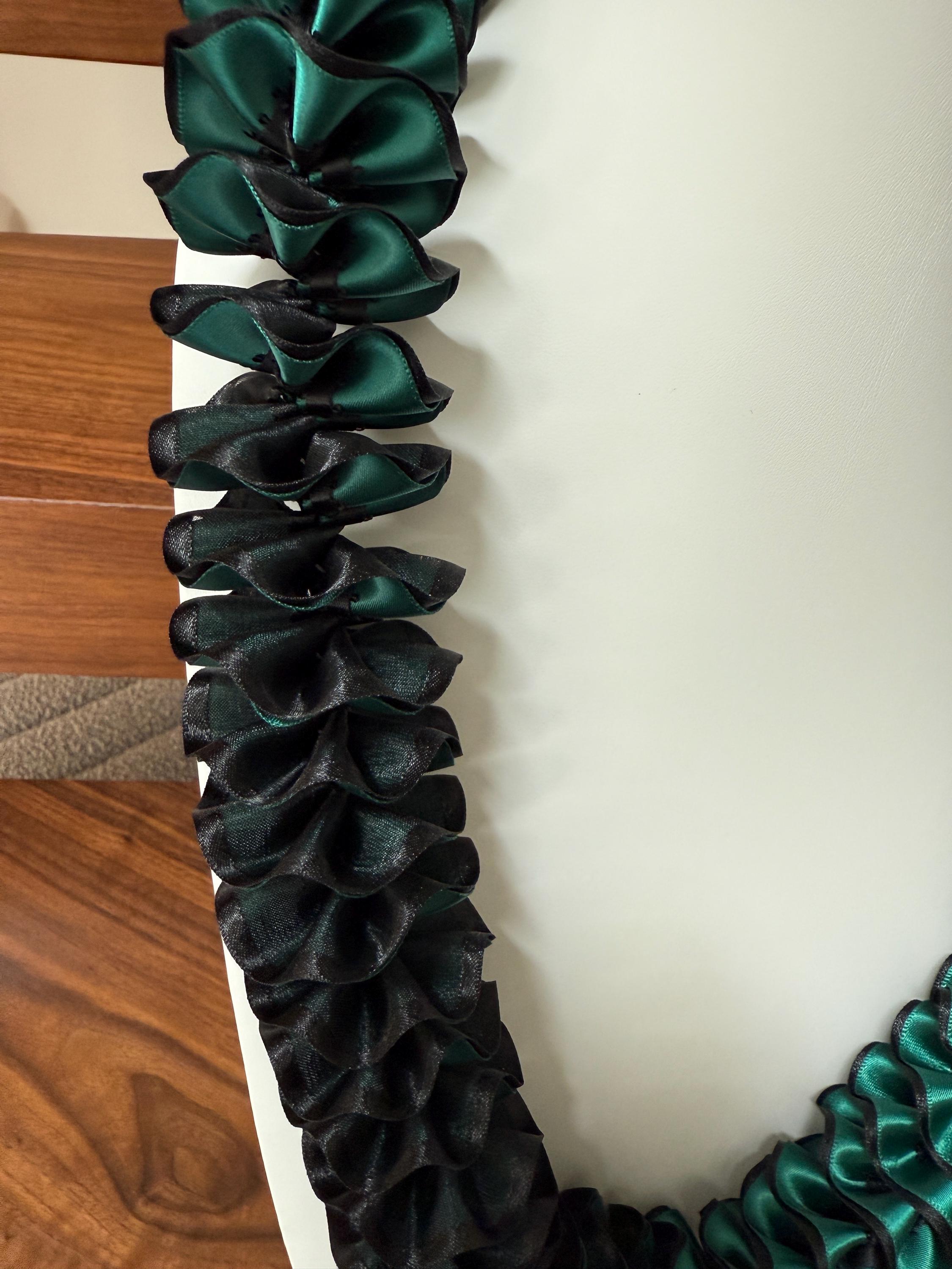 2 Color Graduation Lei Hunter Green & Sheer Black - Etsy