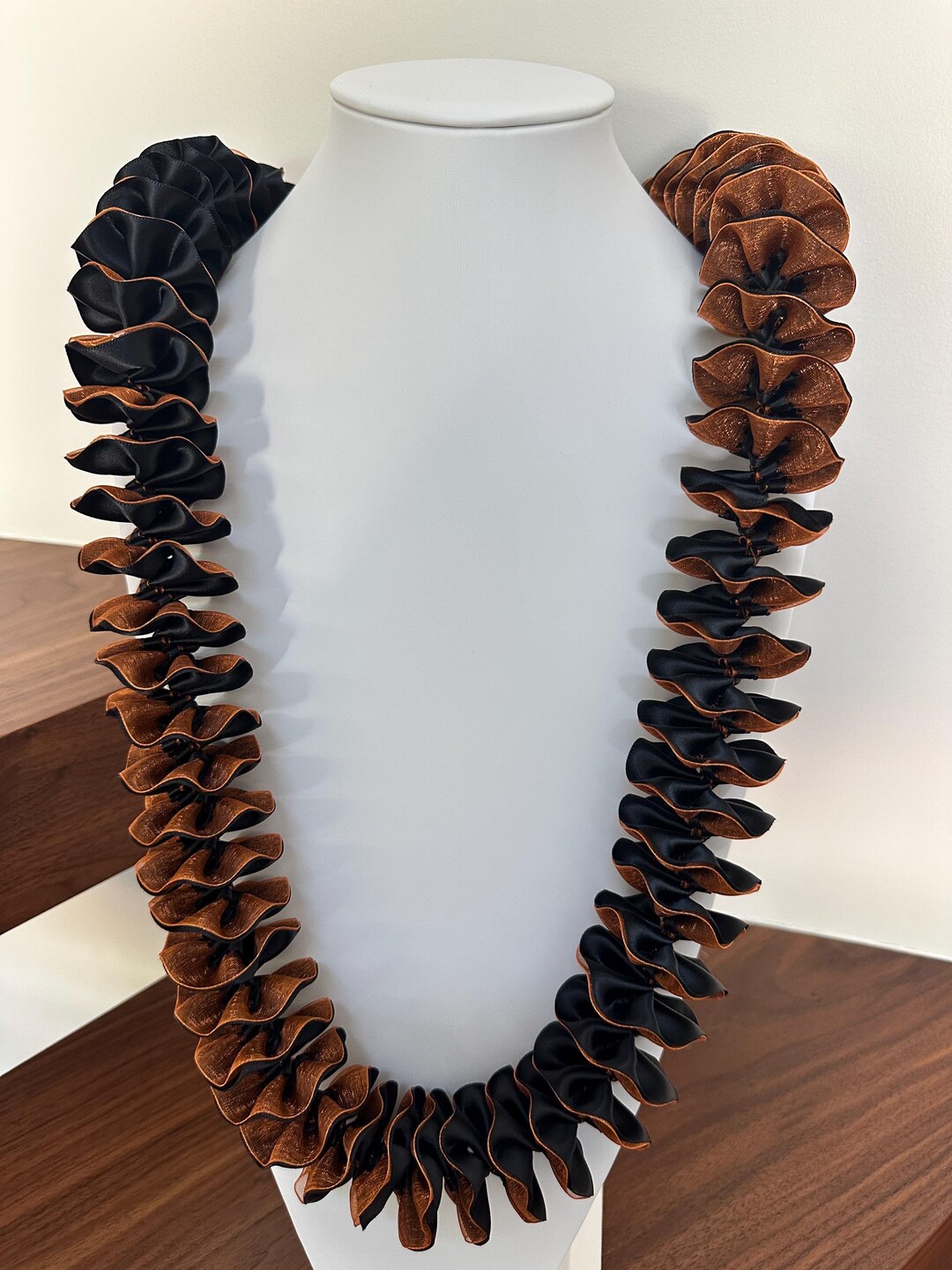 2 Color Graduation Lei Black& Sheer Orange - Etsy