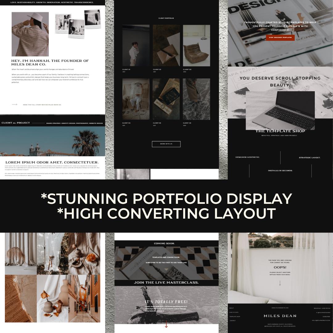 Miles Dean Showit Website Template: Editorial Design - Etsy