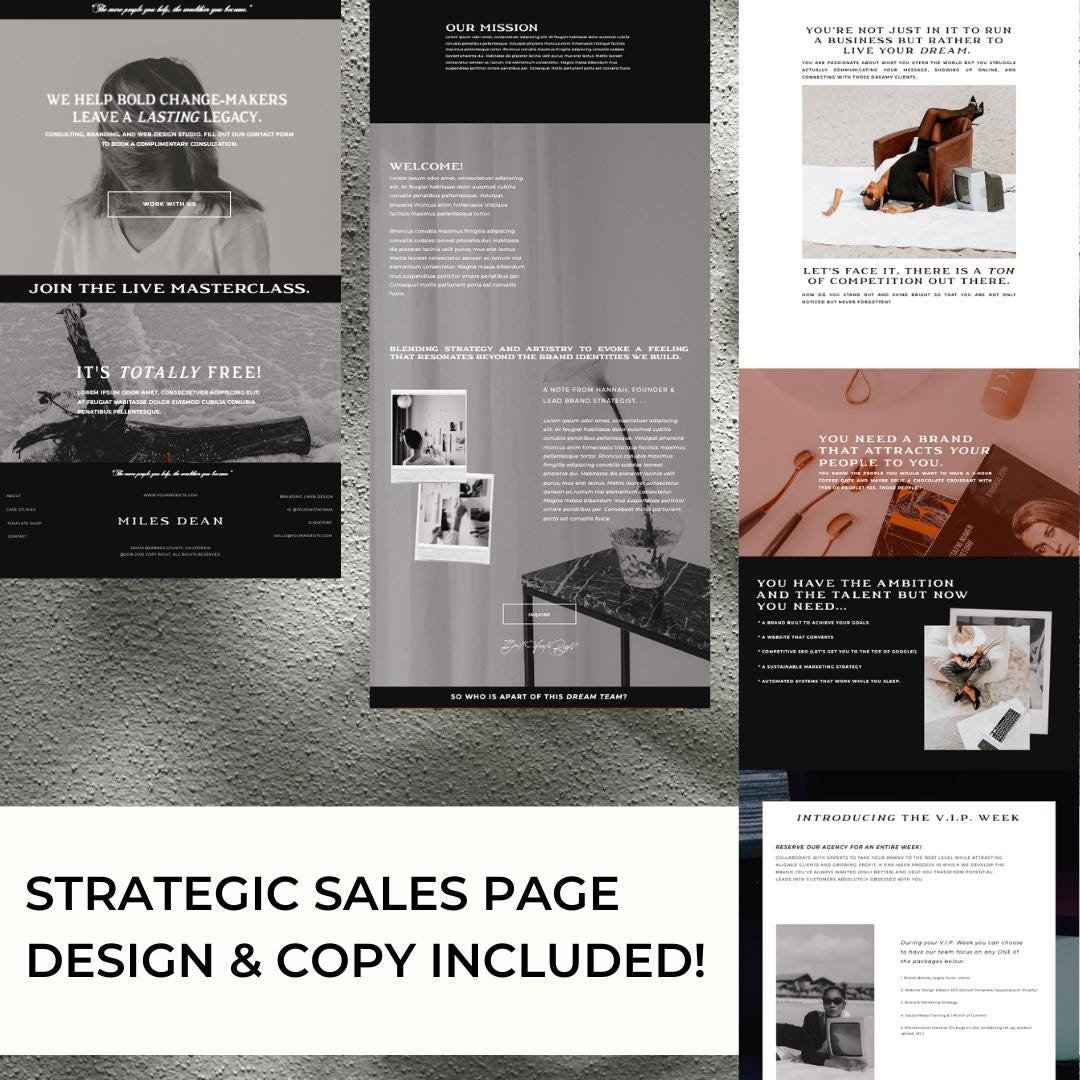 Miles Dean Showit Website Template: Editorial Design - Etsy