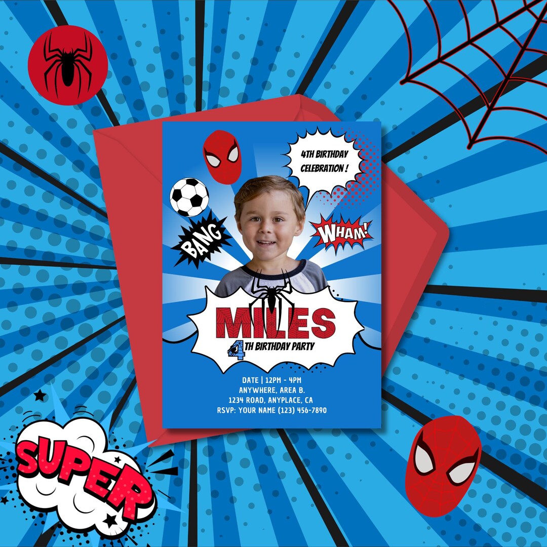 Spider Man Invitation, Spider-man Boys Birthday Party Digital ...