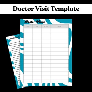 Doctor Visit Tracker Doctor Appointment Log Health Tracker Doctor Note ...