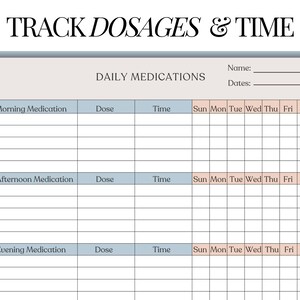 Daily Medication Log Printable Daily Medication Tracker Medication ...