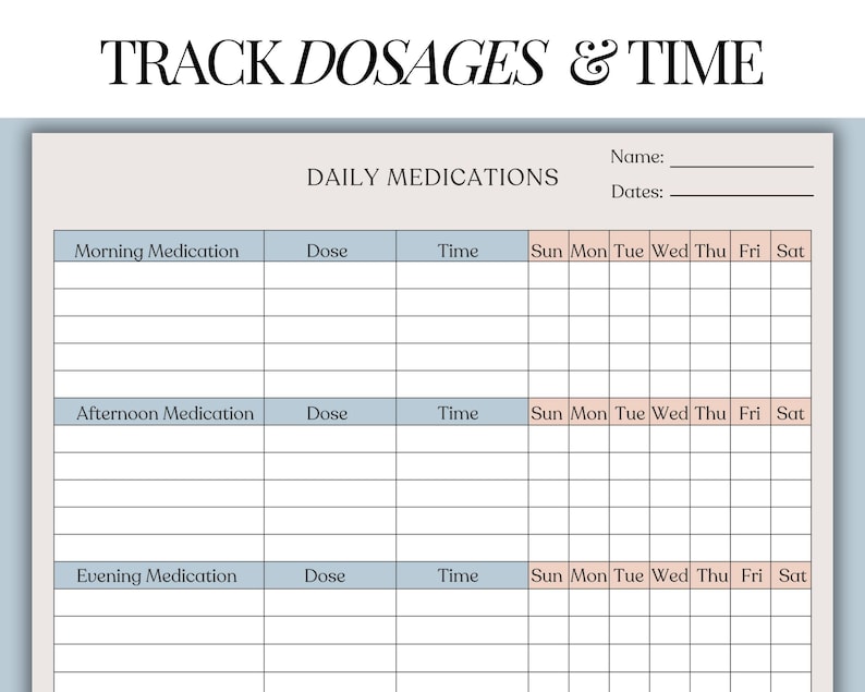 Daily Medication Log Printable Daily Medication Tracker Medication ...