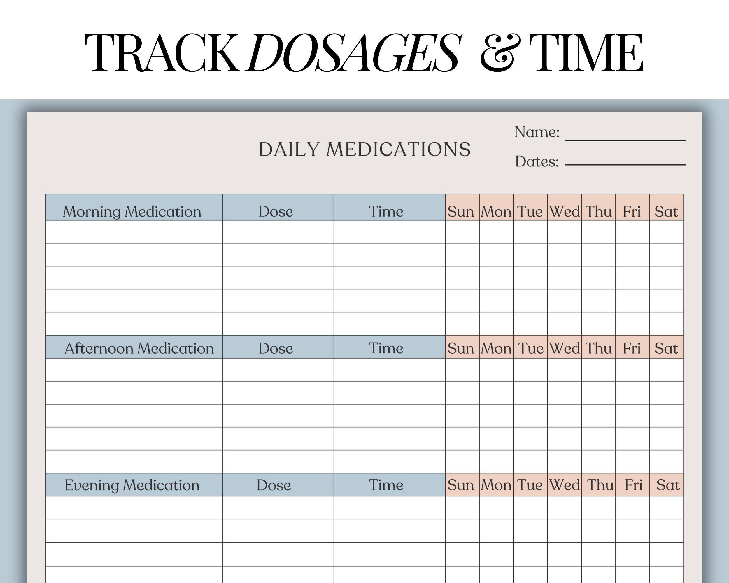 Daily Medication Log Printable Daily Medication Tracker Medication ...