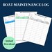 Boat Maintenance Log Boat Maintenance Tracker Sailboat Service Log Book ...
