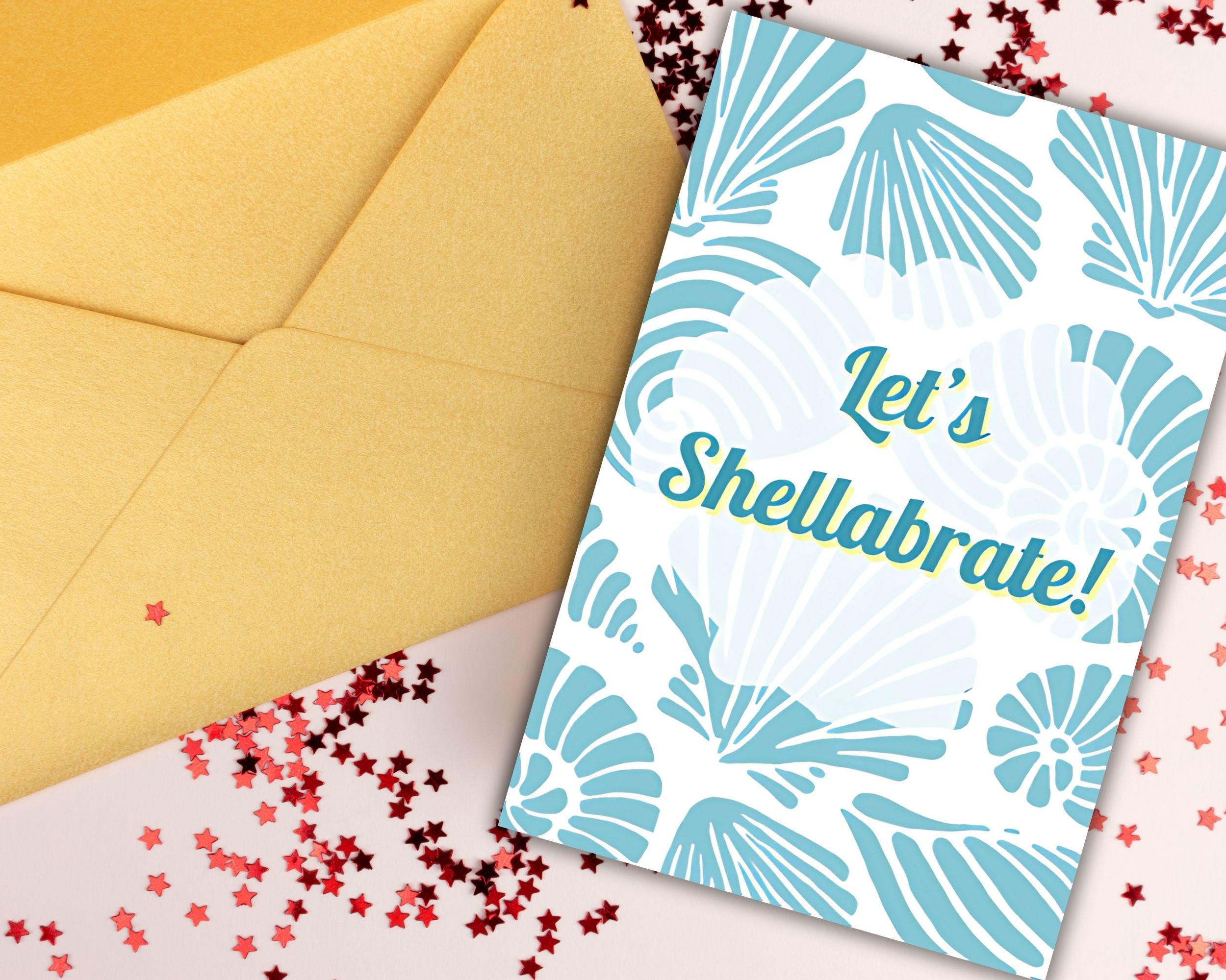 Lets Shellabrate Congratulations Card for Best Friend Shell Congrat ...