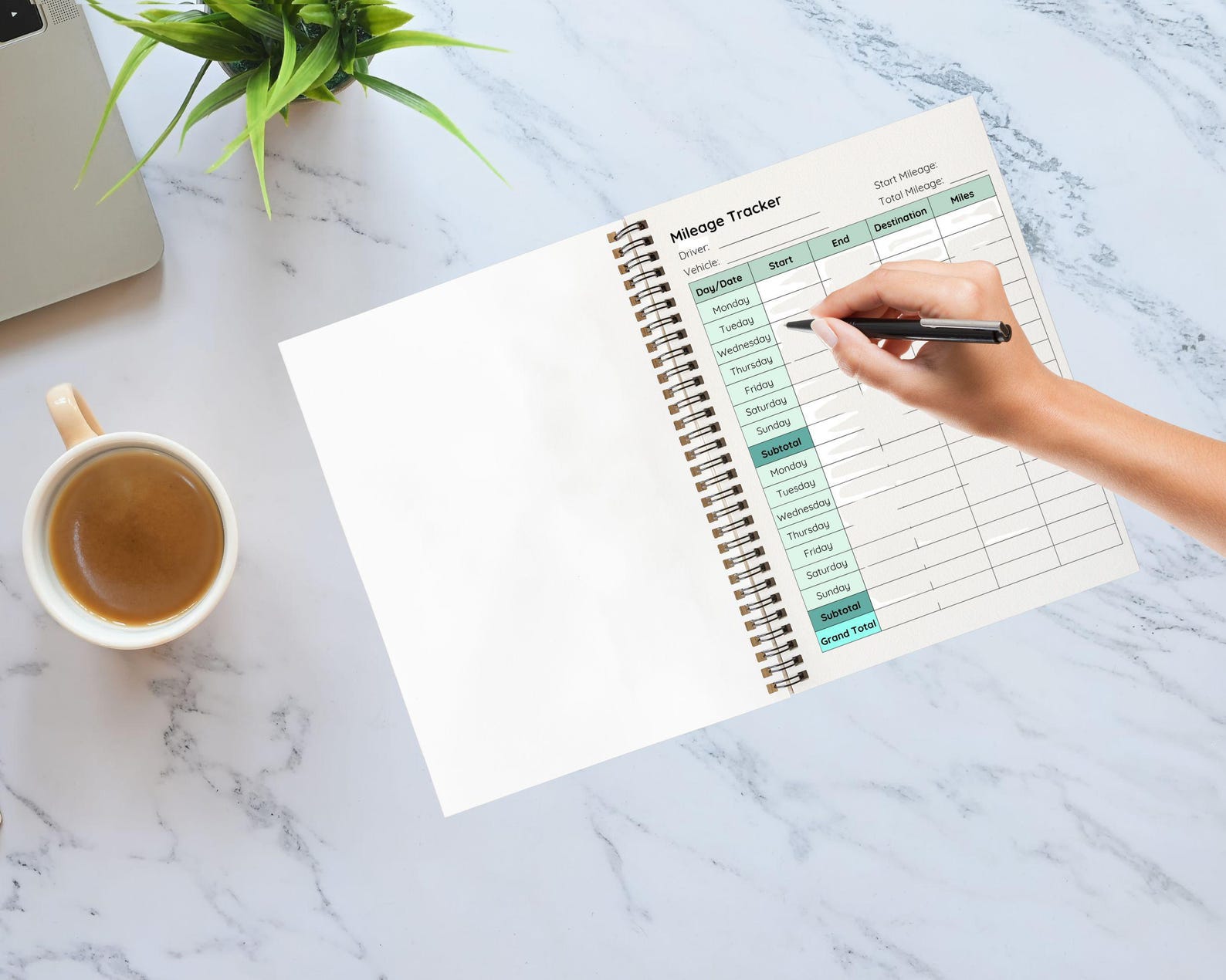 Mileage Log Printable Mileage Tracker Work Trip Mile Log Business Trip ...