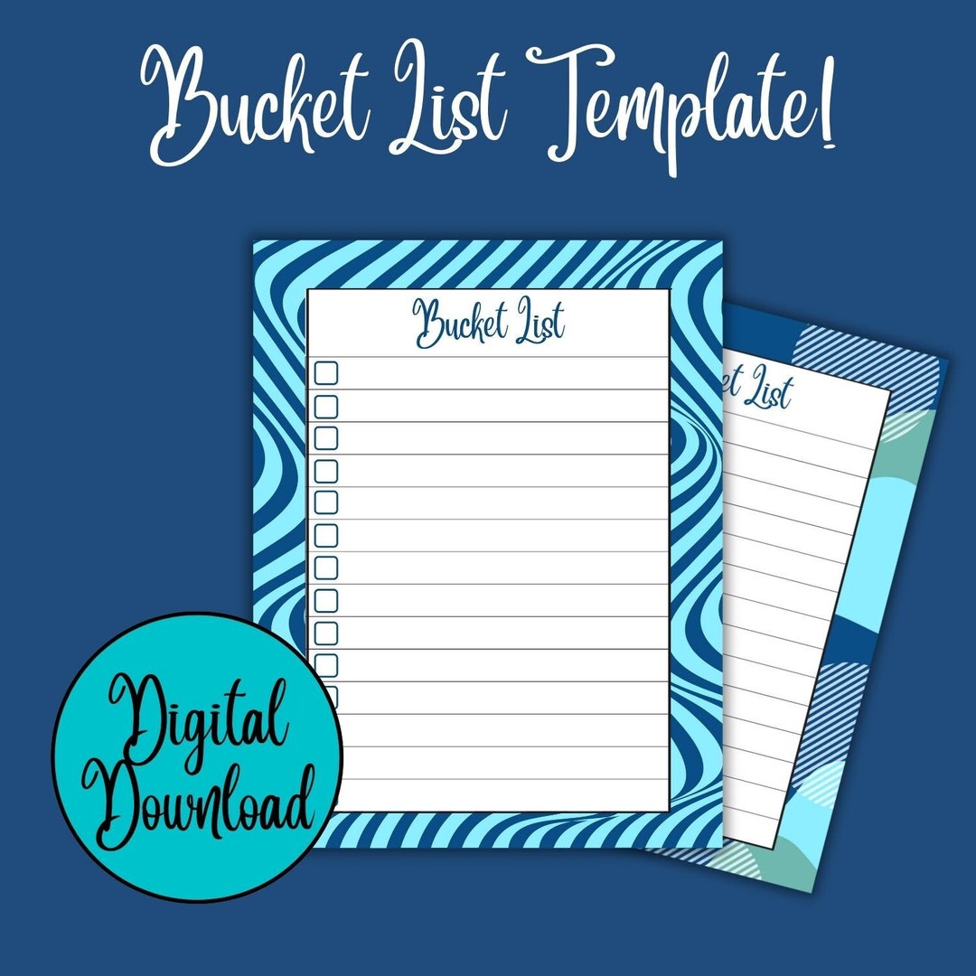 Bucket List Printable Template Fun Travel Bucket List Spring Bucket ...